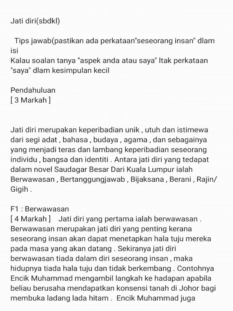 Jati Diri Sbkl-Pembangunan Insan - 230319 - 132853 | PDF