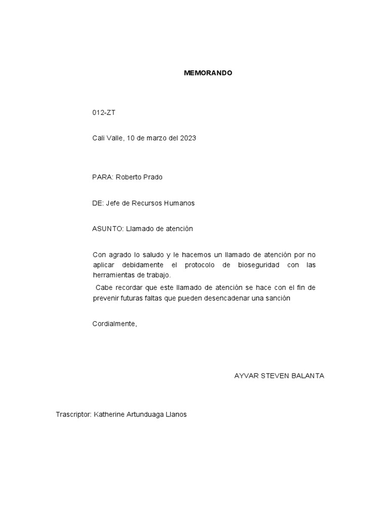 Memorando Documentos Monica | PDF