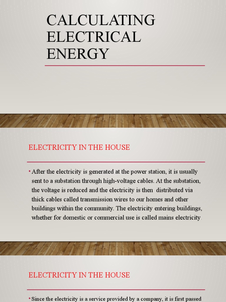 Calculating Electrical Energy | PDF