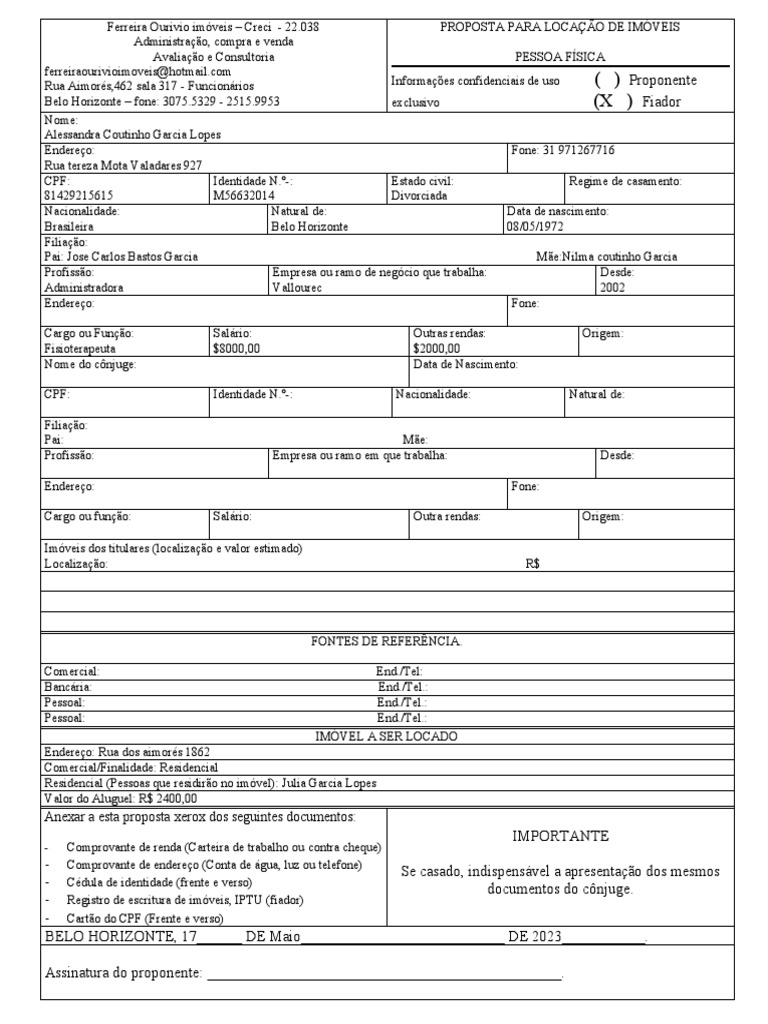 Cópia de Ficha de Cadastro. | PDF