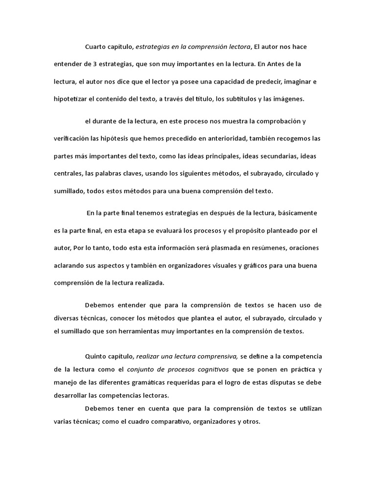 Estrategias de Comprensión Lectora | PDF