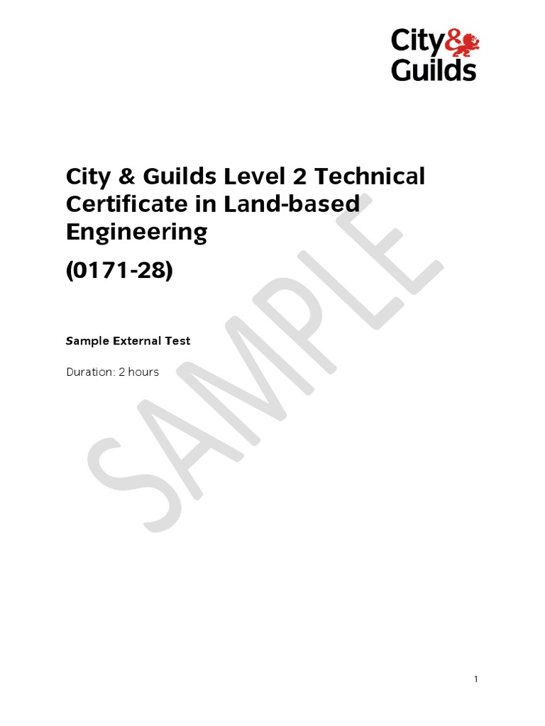 Level 2 Land-based Engineering Test | PDF | Internal Combustion Engine ...