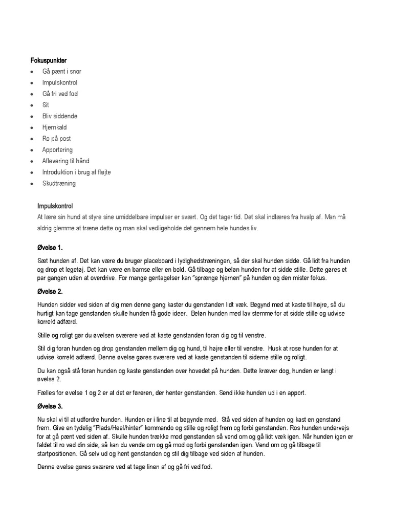 Fokuspunkter Impulskontrol | PDF