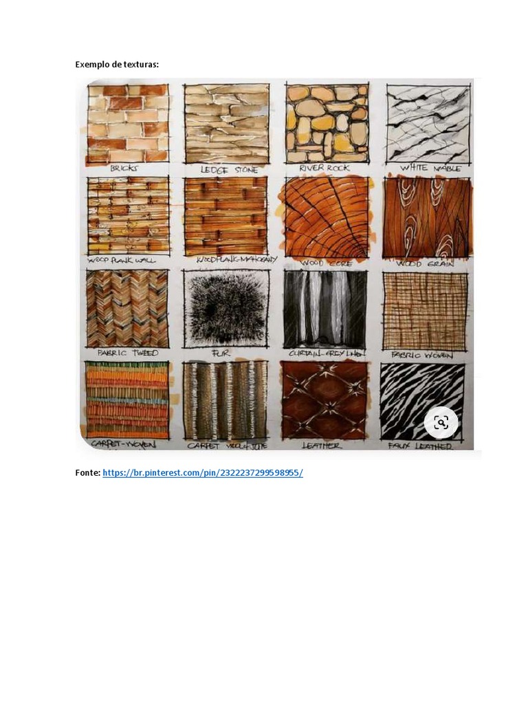 Exemplos de Texturas Naturais e Visuais | PDF