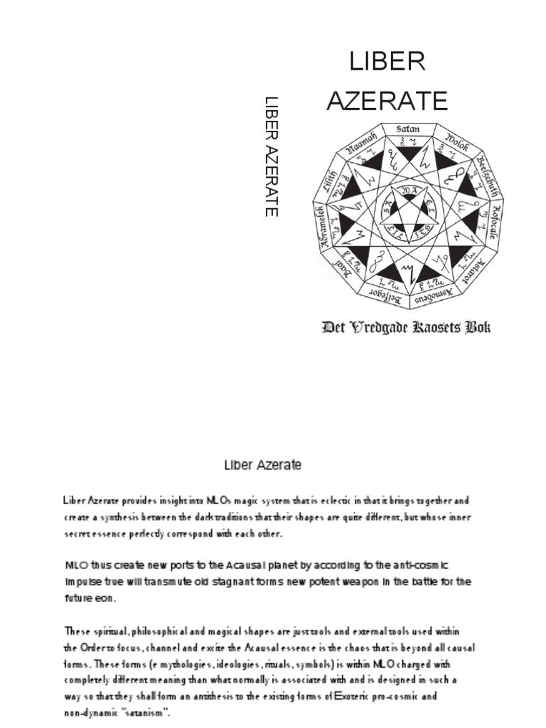 Liber Azerate | PDF | Satanism | Satan Liber Azerate | PDF | Satanism | Satan