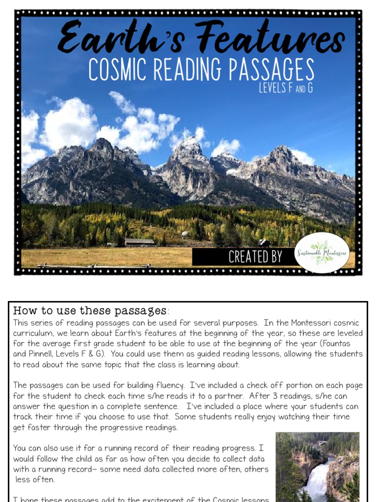 Earth's Features: Cosmic Reading Passages | PDF | Rock (Geology ...