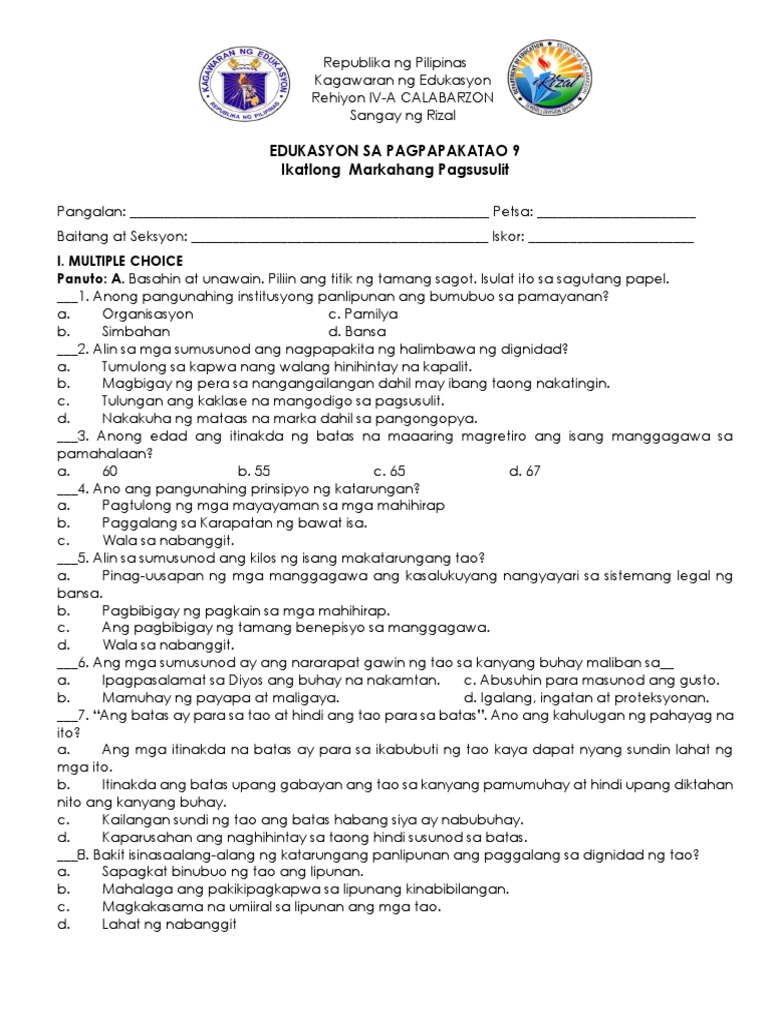 Q3 PT ESP9 SY 2022 2023 Validated J.D.V. | PDF