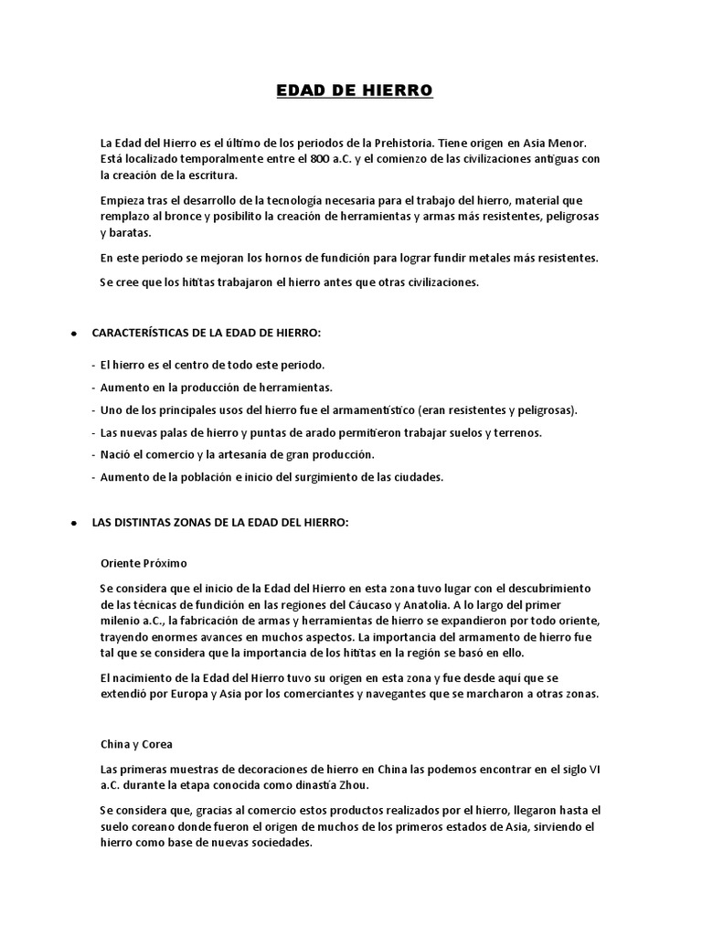 Edad de Hierro | PDF | Edad de Hierro | Fundición