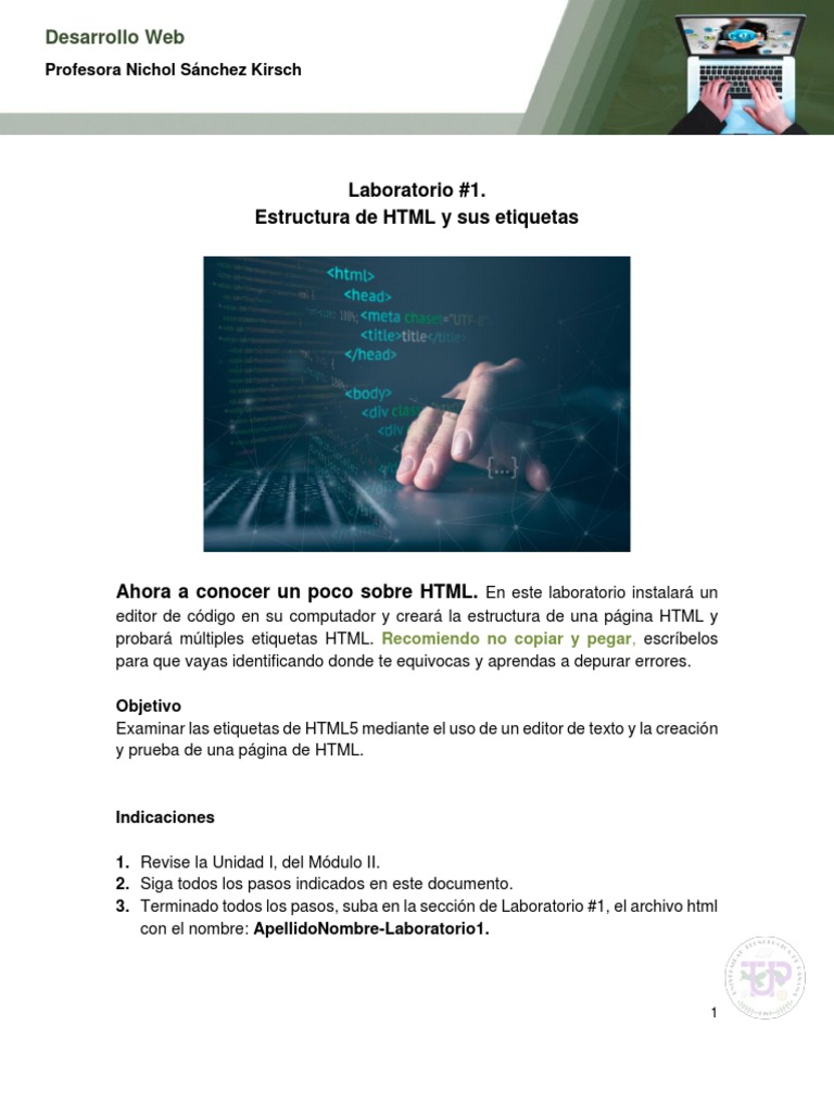 Laboratorio 1 AplicandoHTML | PDF | HTML | Red mundial