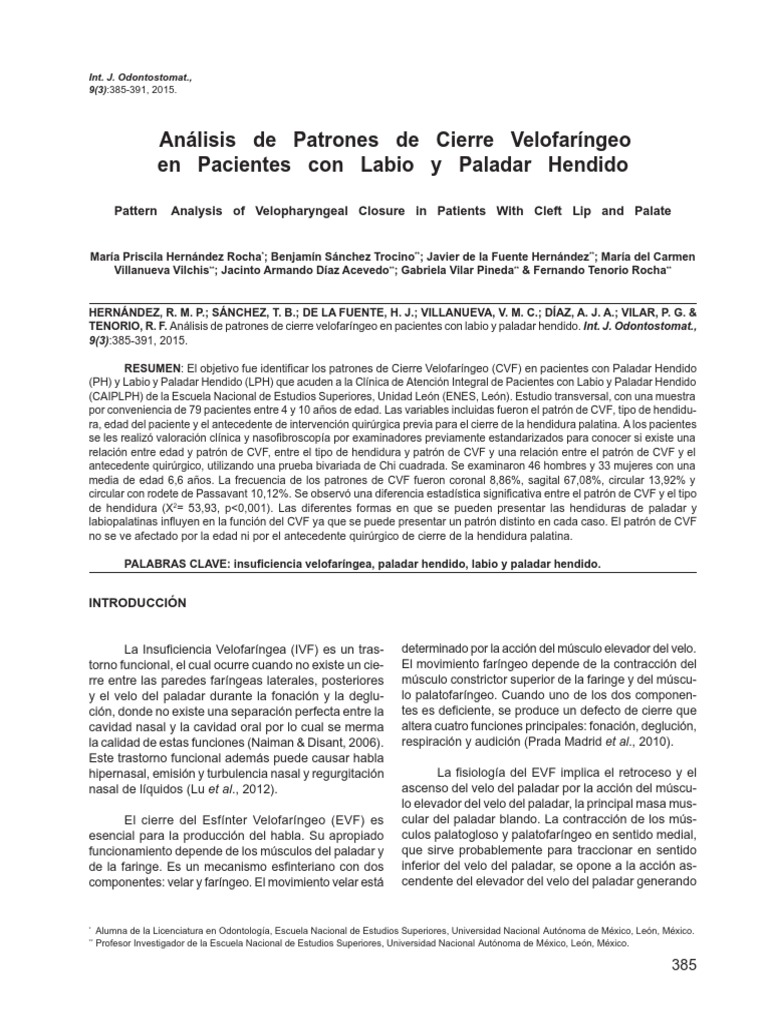 Patrones de Cierre Velofaríngeo en LPH | PDF | Imagen de resonancia ...