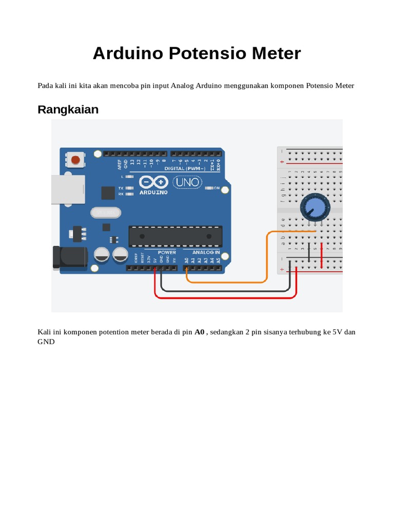 Penggunaan Potensio Meter di Arduino | PDF | Metode & Bahan Ajar