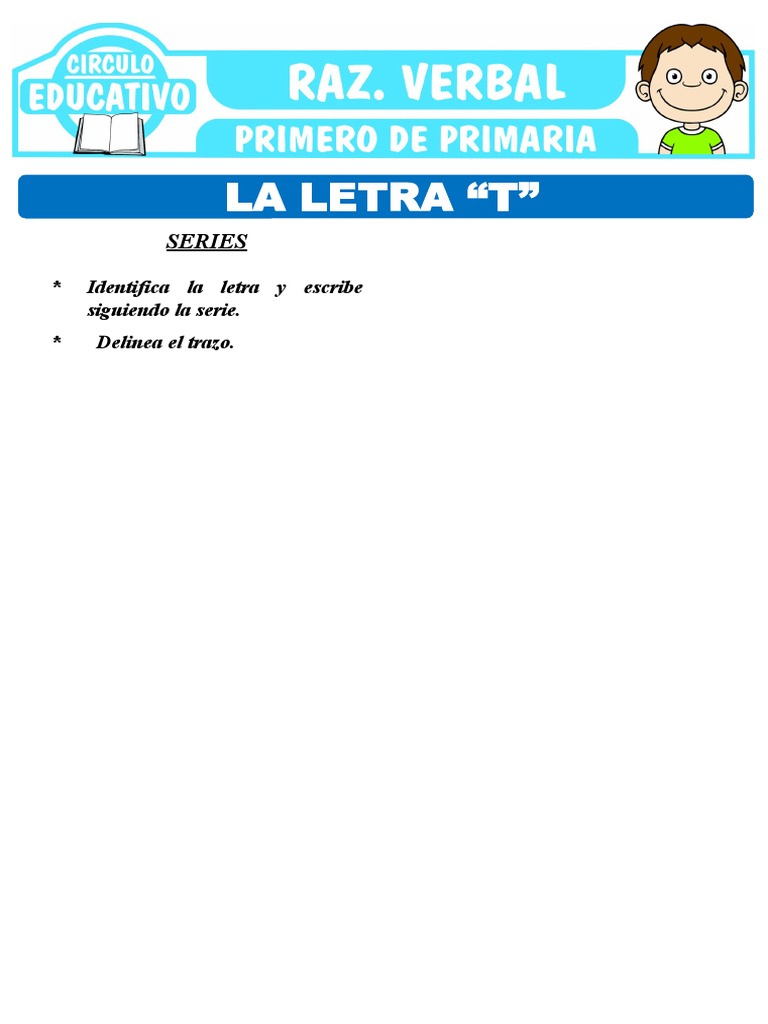 La Letra T para Primero de Primaria | PDF