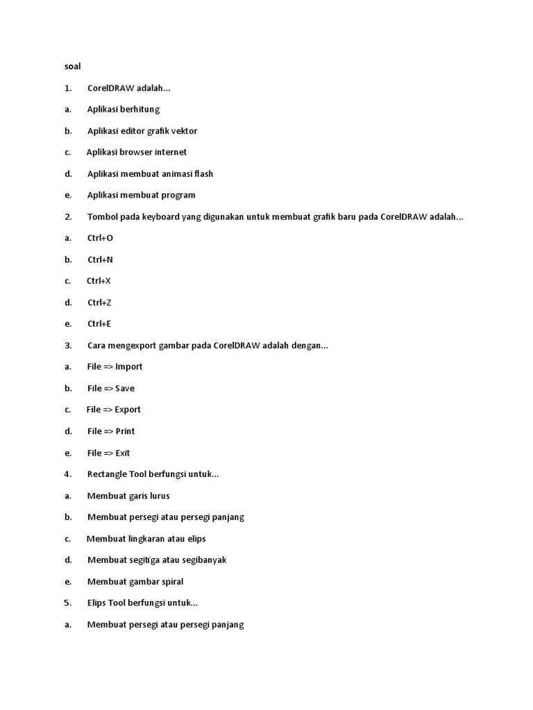 Soal Corel | PDF | Metode & Bahan Ajar