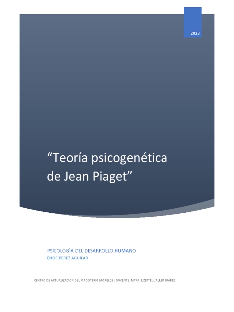 Teoría Psicogenética de Jean Piaget | PDF | Pensamiento | Psicología ...