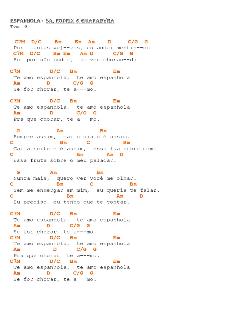 Espanhola - Cifra | PDF