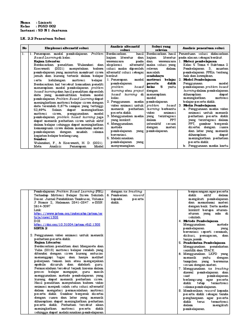 LK. 2.2 Penentuan Solusi | PDF | Kesehatan Holistik | Sains & Matematika