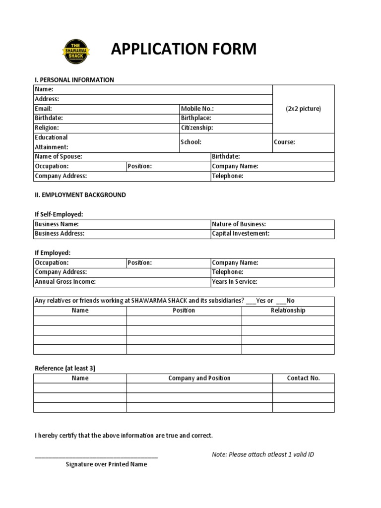 603e07900cdaf9f603b2173e - New Franchisee Application Form | PDF