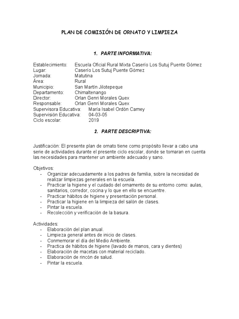 40 Plan de Ornato y Limpieza | PDF