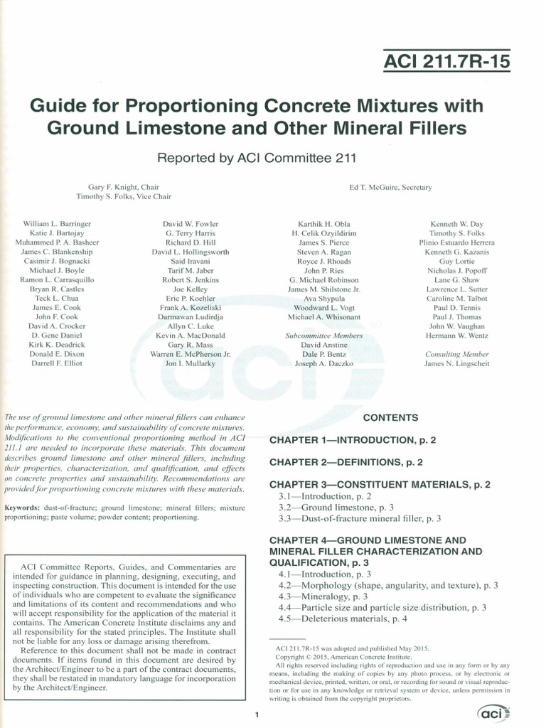 Aci 211.7R-15 | PDF | Concrete | Cement