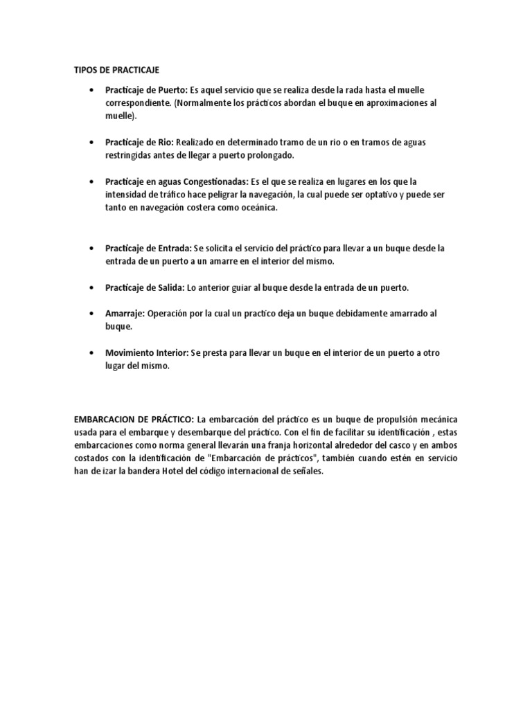 Tipos de Practicaje | PDF