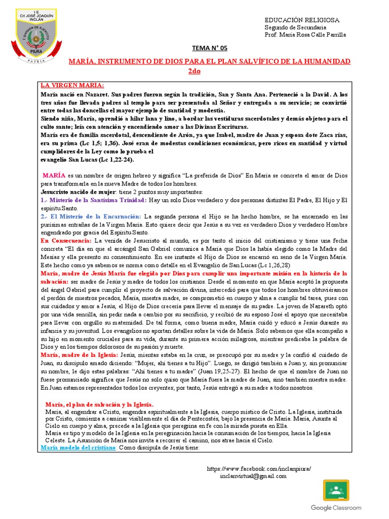 María: Modelo de Virtudes y Fe | PDF | María, madre de Jesús | Jesús