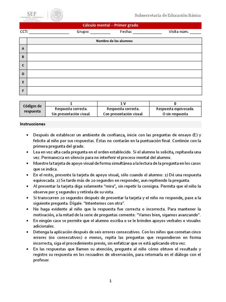 Fichas Cálculo Mental | PDF | Educación primaria