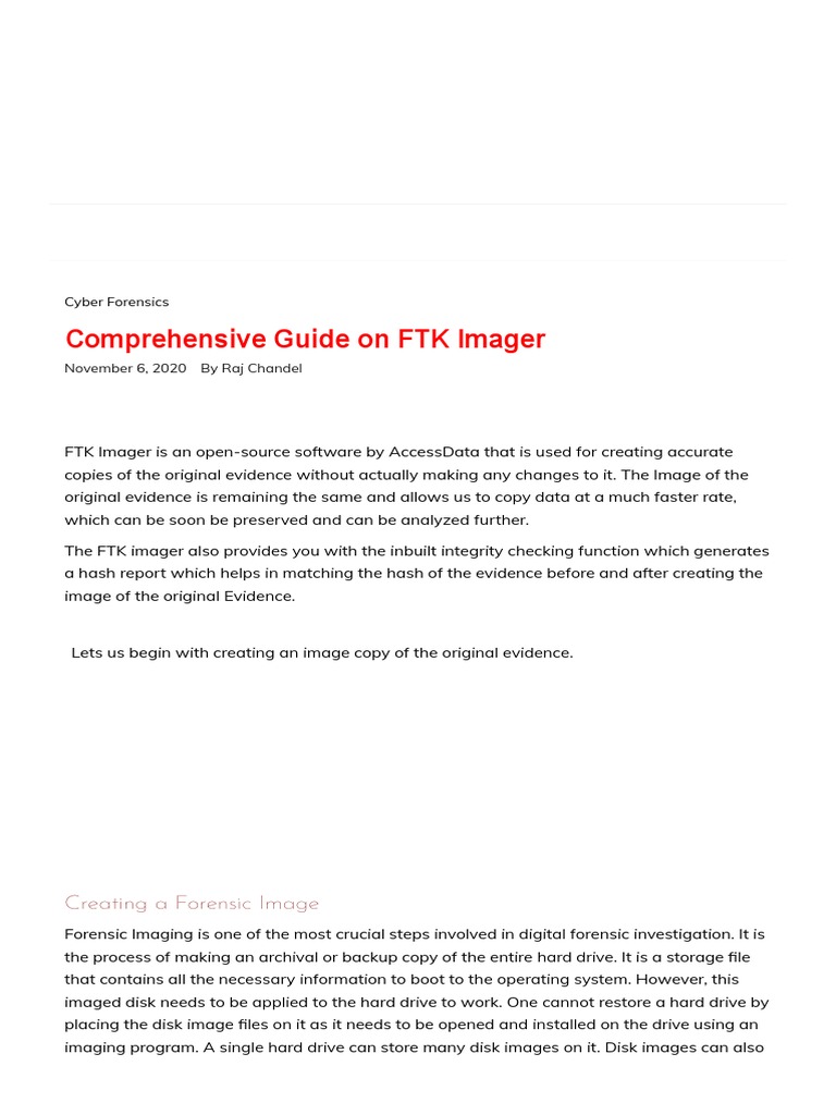 1-Uses of FTK Imager | PDF | Hard Disk Drive | Computer Data Storage