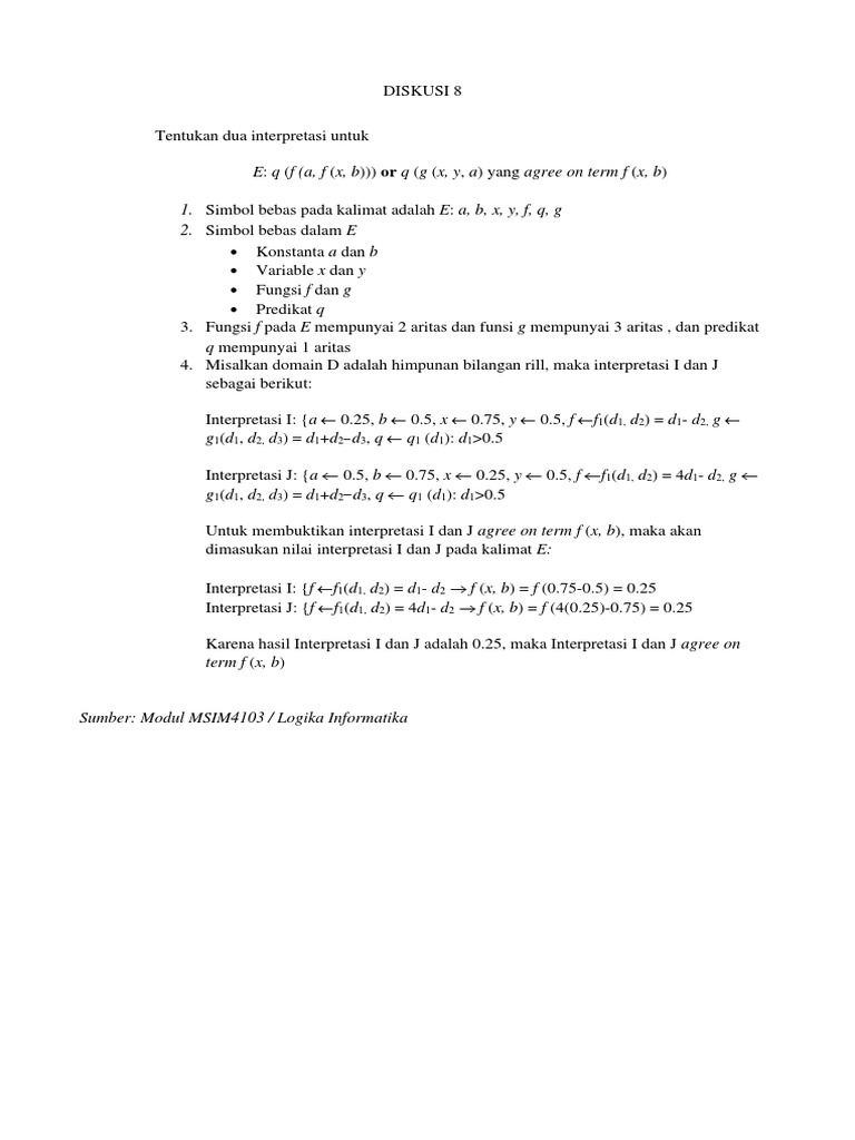 Diskusi 8 Logika Informatika | PDF