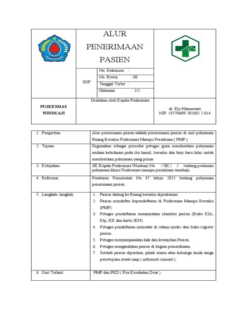Alur Penerimaan Pasien | PDF