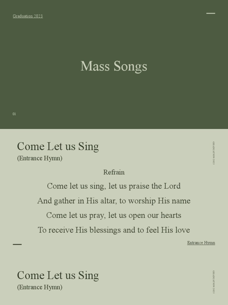 Mass Songs-Grad 2023 | PDF | Lord's Prayer | Systematic Theology