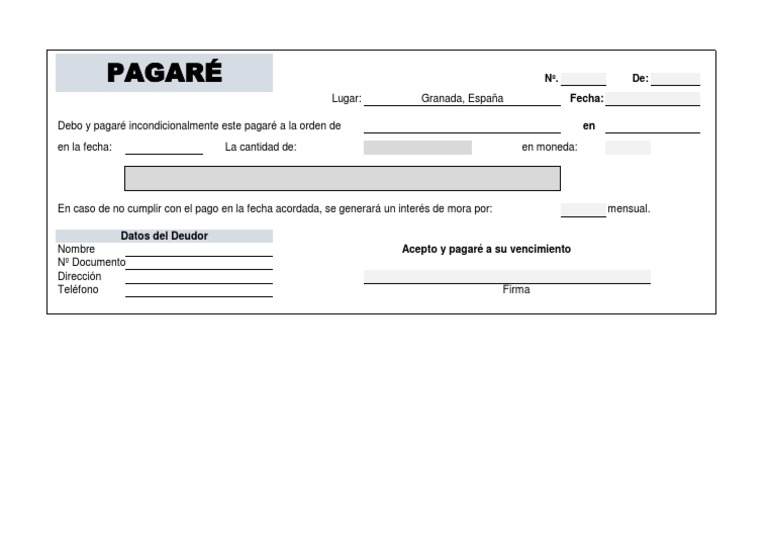 Plantilla Pagare | PDF