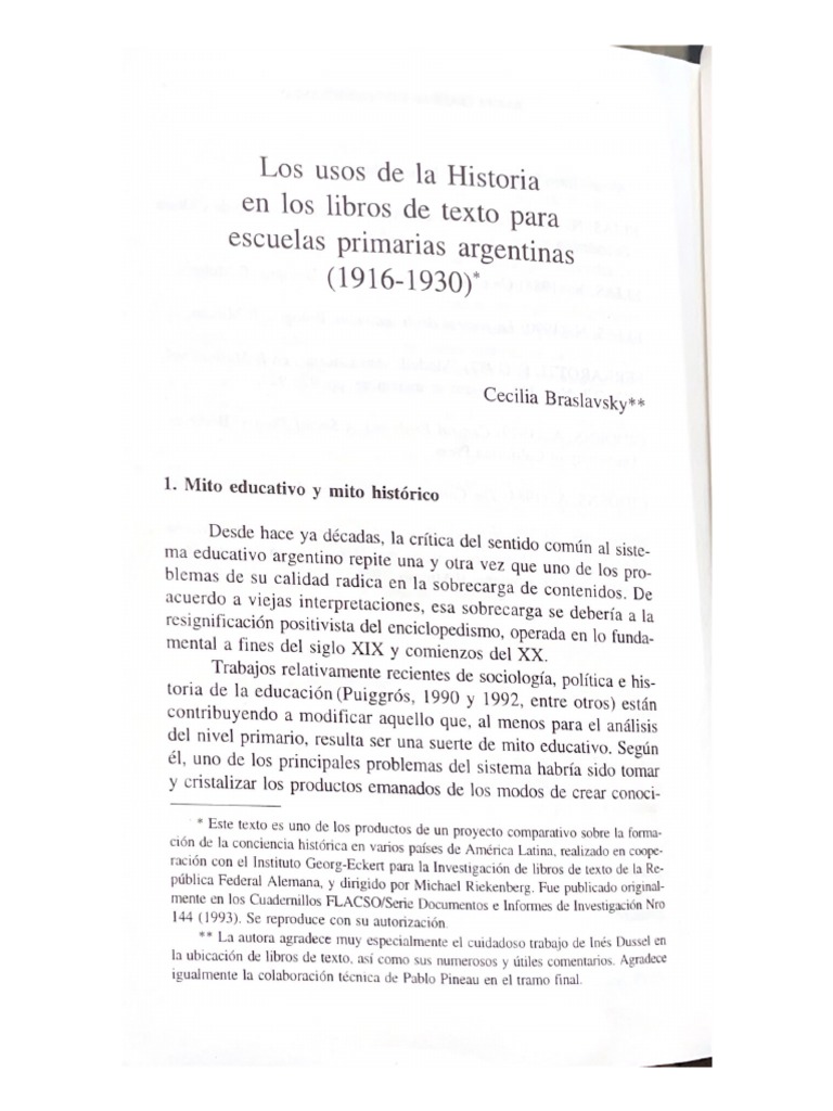 Los Usos de La Historia en Libros de Texto de Escuelas Argentinas | PDF