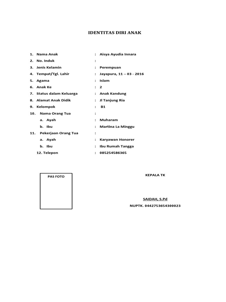 Laporan Perkembangan Aisya | PDF