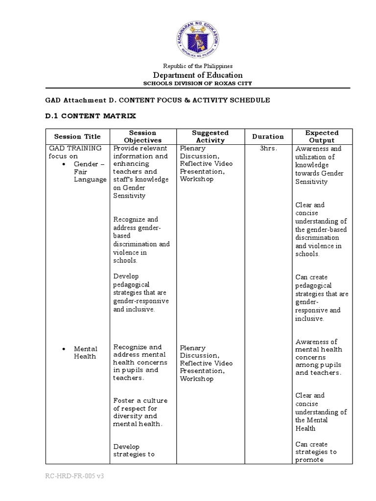 Gad Proposal - Attachment D | PDF