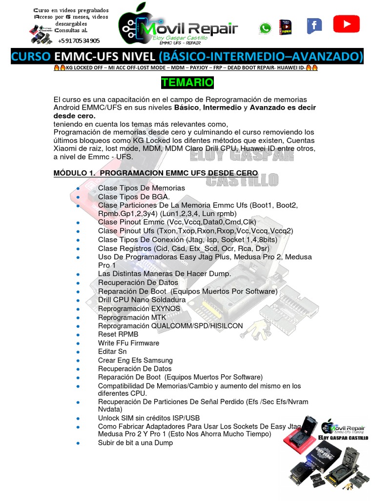 Curso EMMC-UFS: Reparación y Programación | PDF | Ciencias de la Computación | Arquitectura de ...