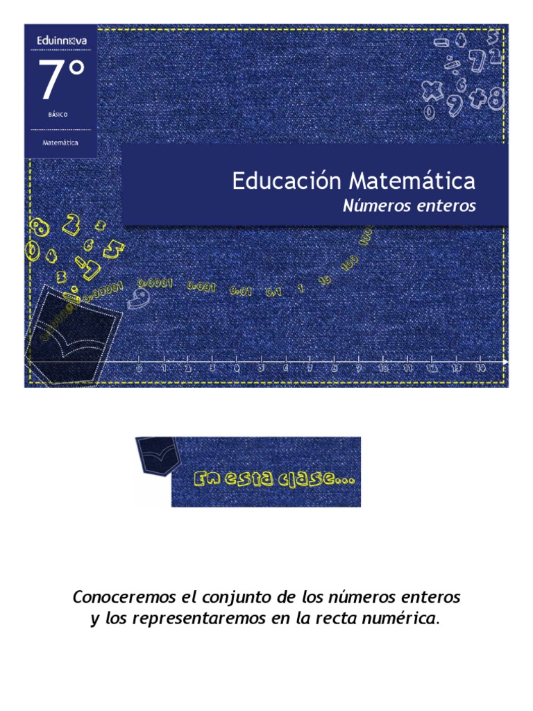 7° y 8° Introducción Números Enteros | PDF | Números | Entero