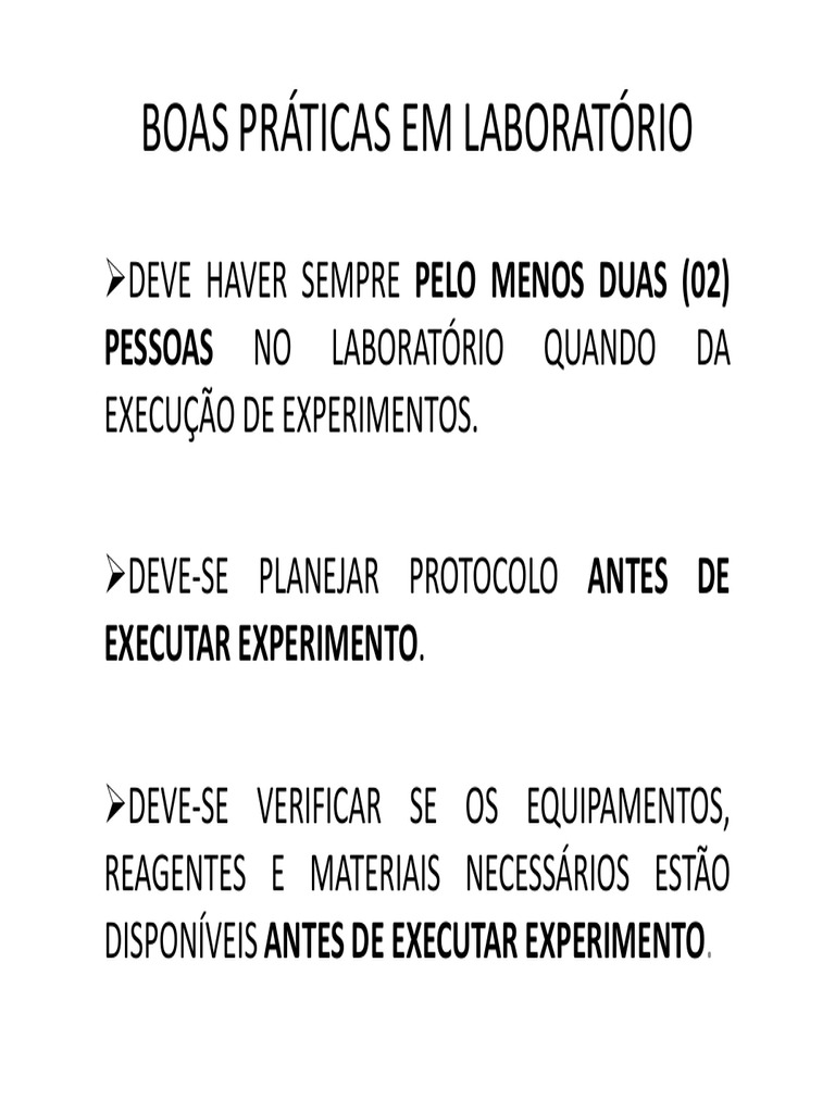 Boas Práticas em Laboratório | PDF | Laboratórios Boas Práticas em Laboratório | PDF | Laboratórios