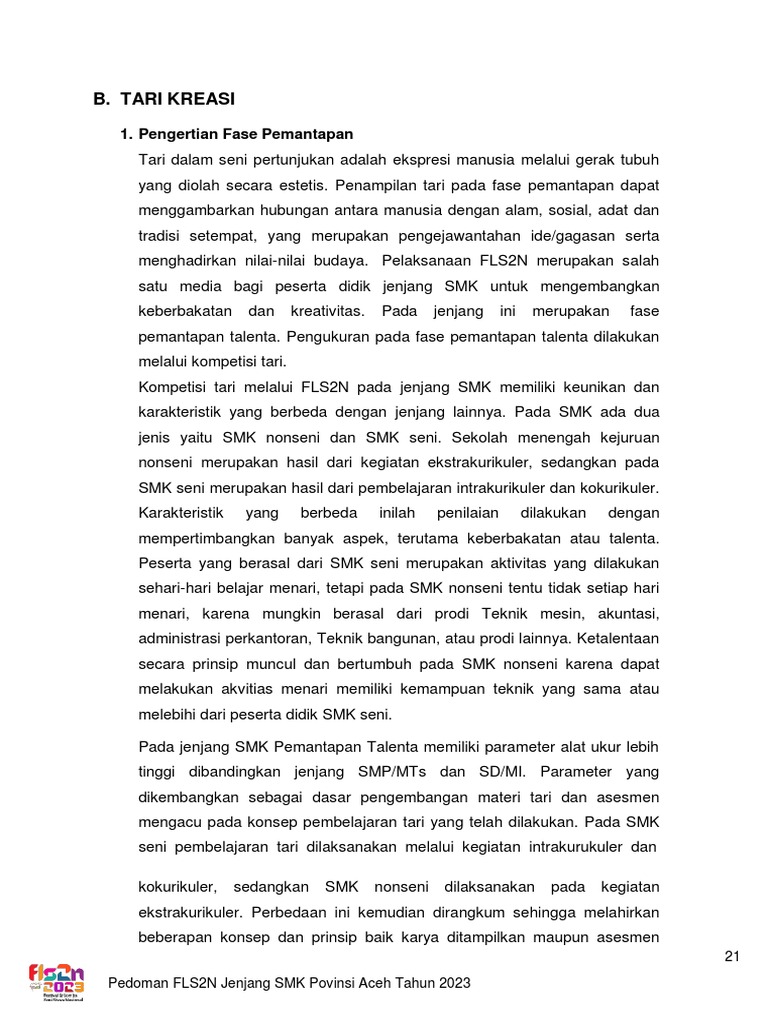 Sinopsis Tari Kreasi | PDF