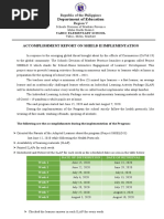 Sample Individual Workweek Plan Accomplishment Report | PDF | Learning | Behavior Modification