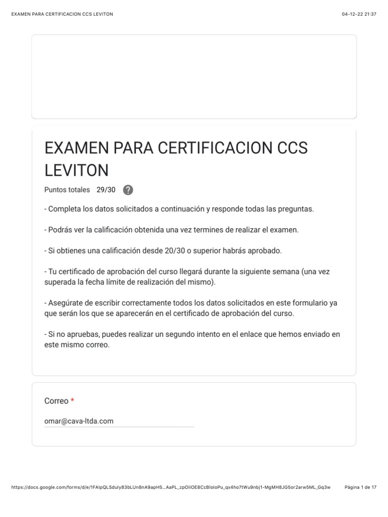 Examen para Certificacion CCS Leviton | PDF | Fibra óptica | Filosofía natural