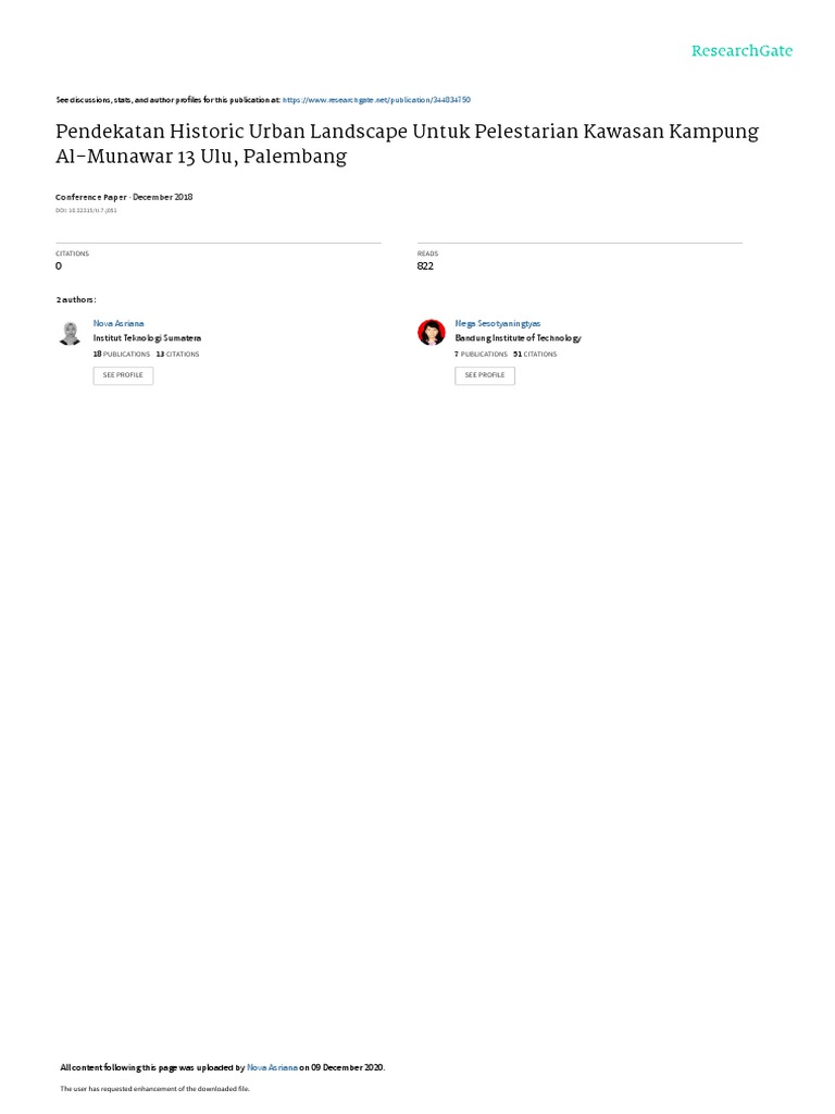 Pelestarian Kampung Al-Munawar Palembang | PDF