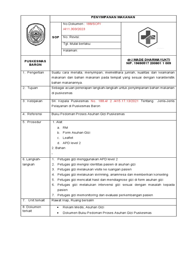 Sop Penyimpanan Makan | PDF | Pengembangan Diri | Sains & Matematika