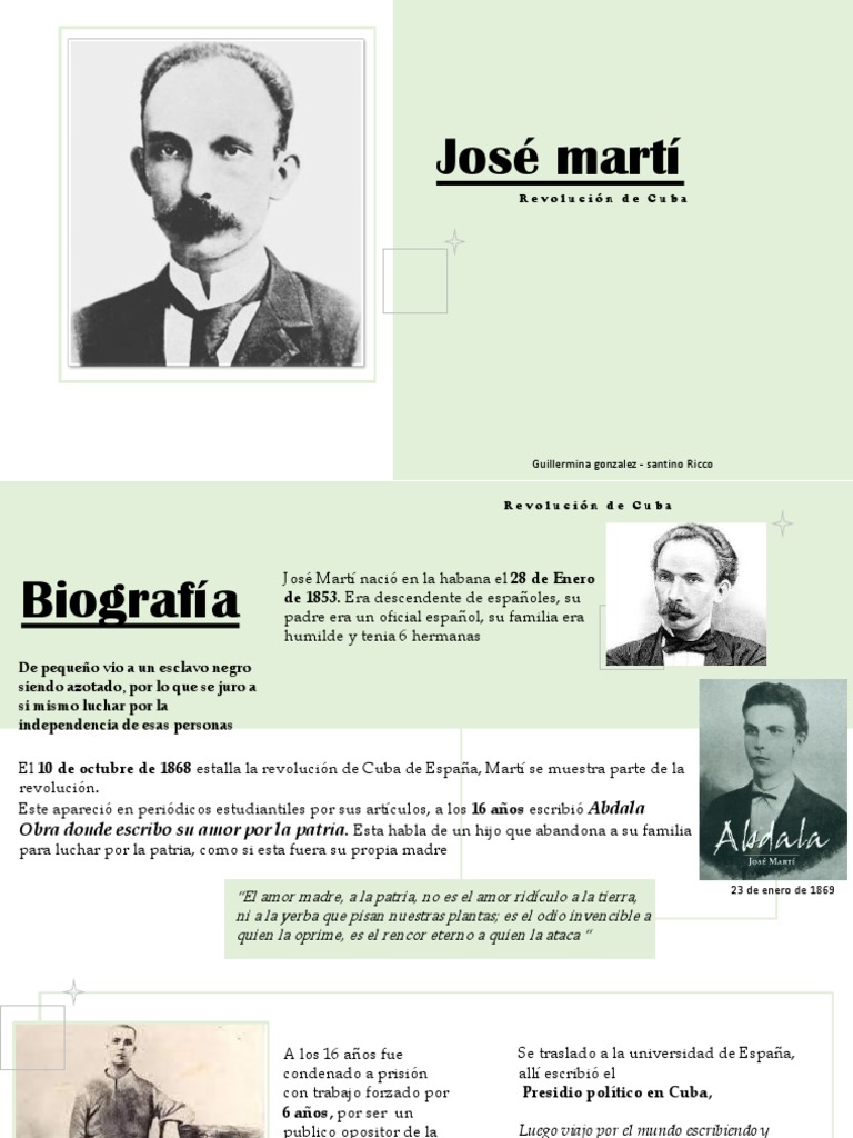 Biografía de José Martí: Héroe Cubano | PDF | Cuba