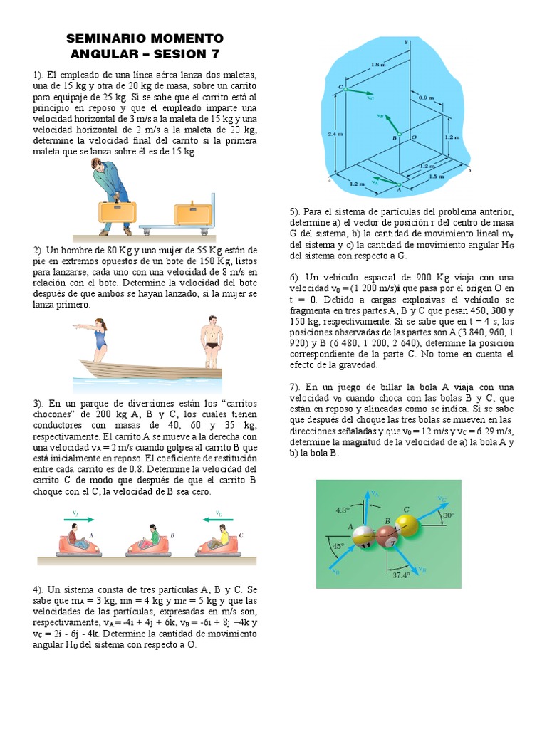 Seminario Momento Angular Sesion 7 | PDF | Velocidad | Impulso