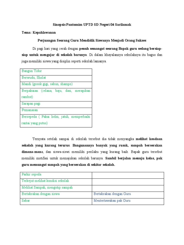 Sinopsis Pantomim | PDF