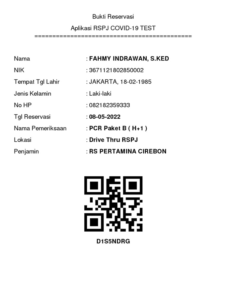 Bukti Reservasi | PDF