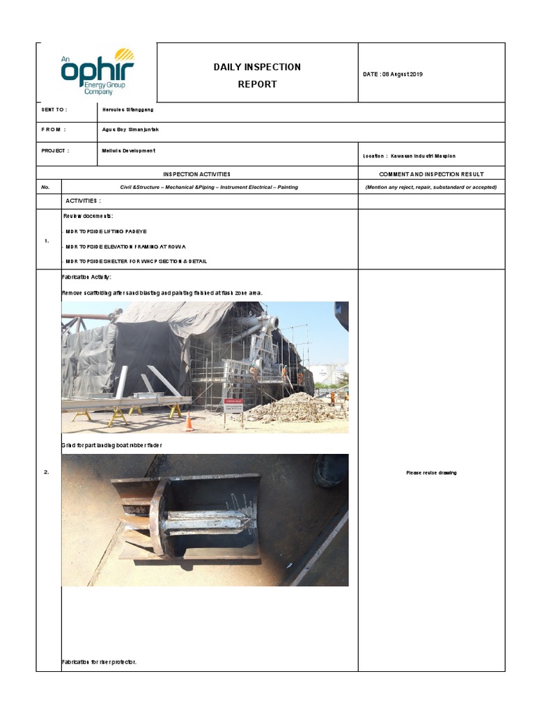 Daily Report 08082019 | PDF | Nondestructive Testing | Building Engineering