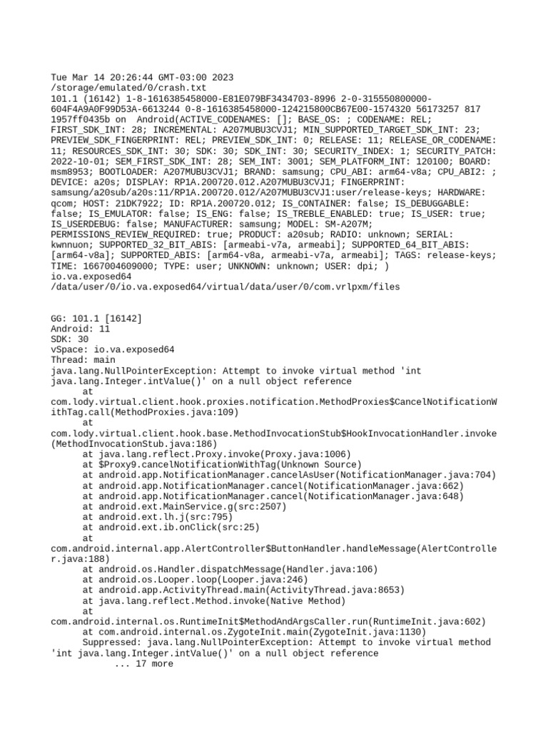 Crash Pdf Java Programming Language Android Operating System 