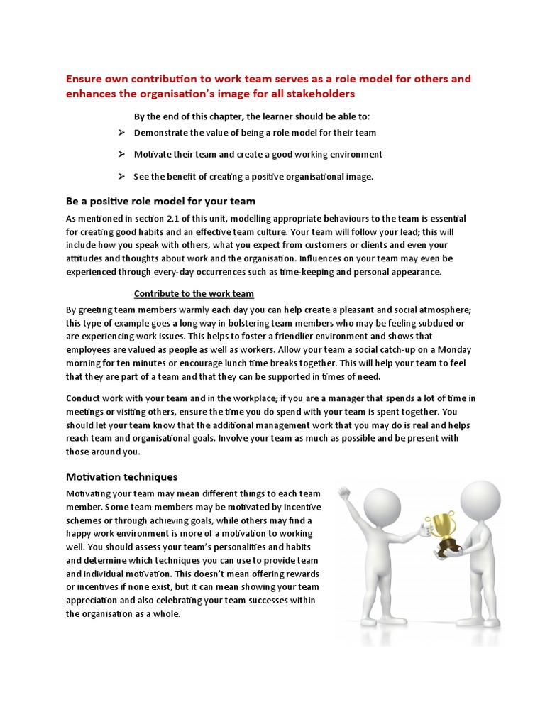 Role Model For Others and Enhances The Organisation | PDF ...