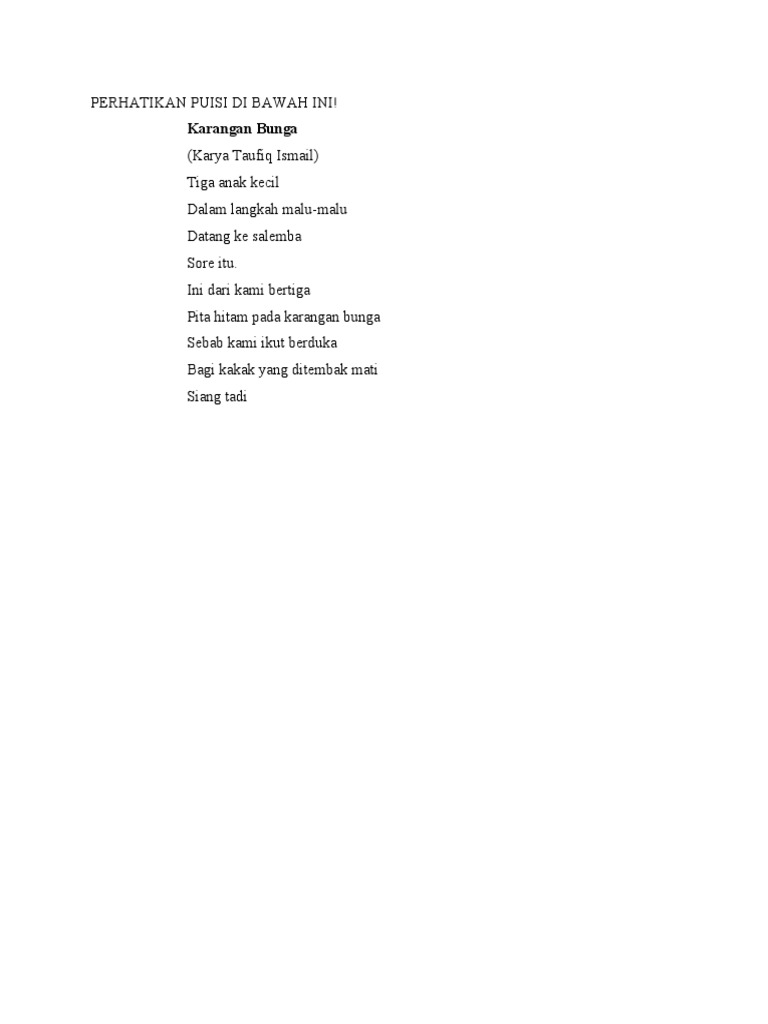Puisi Karangan Bunga | PDF